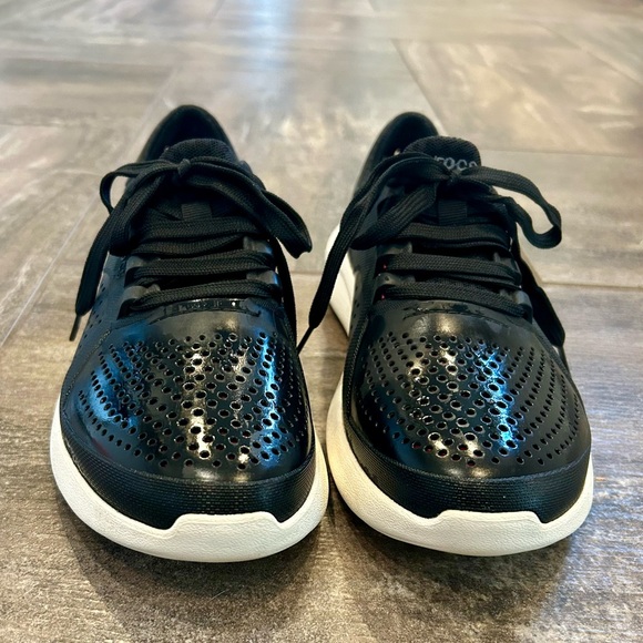 CROCS | Shoes | Crocs Literide Pacer Black Rubber Mesh Lace Up Shoes ...